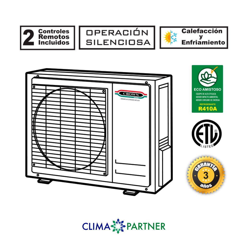 Split muro CROWN 24000 BTU ON/OFF – CLIMA PARTNER | Chile